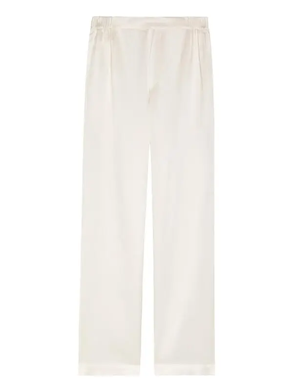 DELOS Gilbert Silk Wide-leg Trousers - Ivory