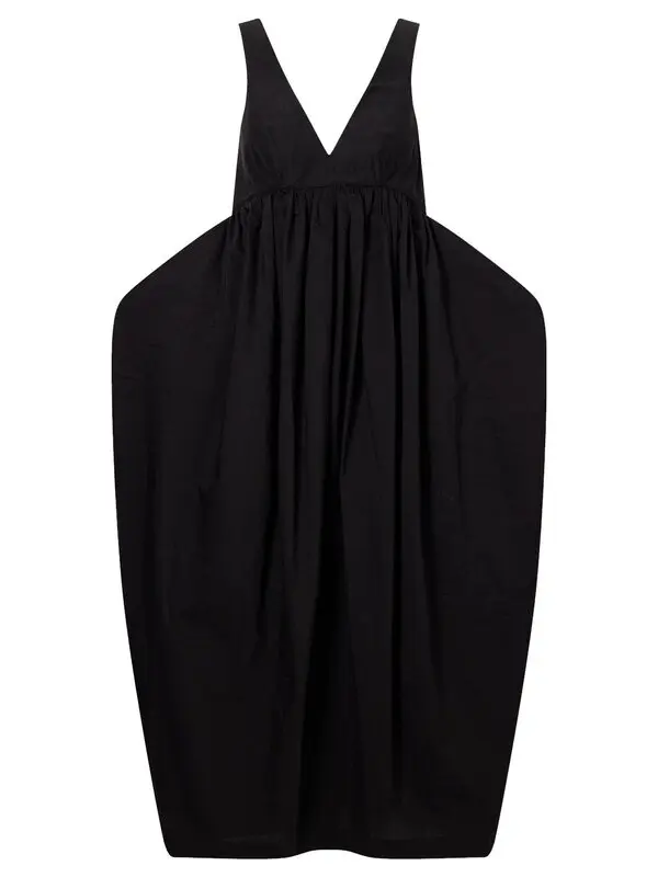 RÓHE Open-back Cotton-blend Maxi Dress - Black