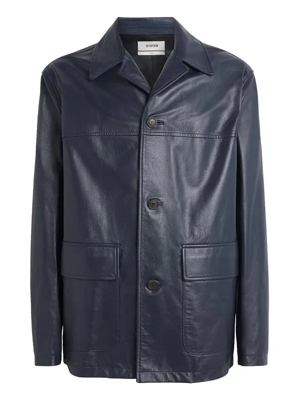 SYSTEM Leather Jacket - Blue