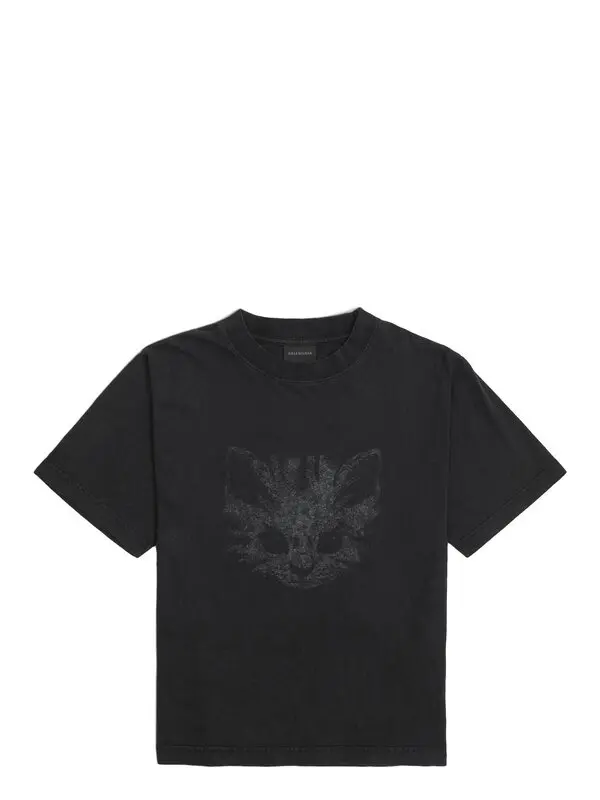 Balenciaga Kittycat Medium Fit T-shirt - Black