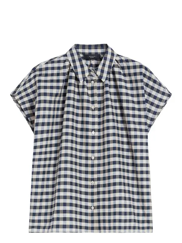 Max Mara Cotton-blend Checkered Shirt - Blue