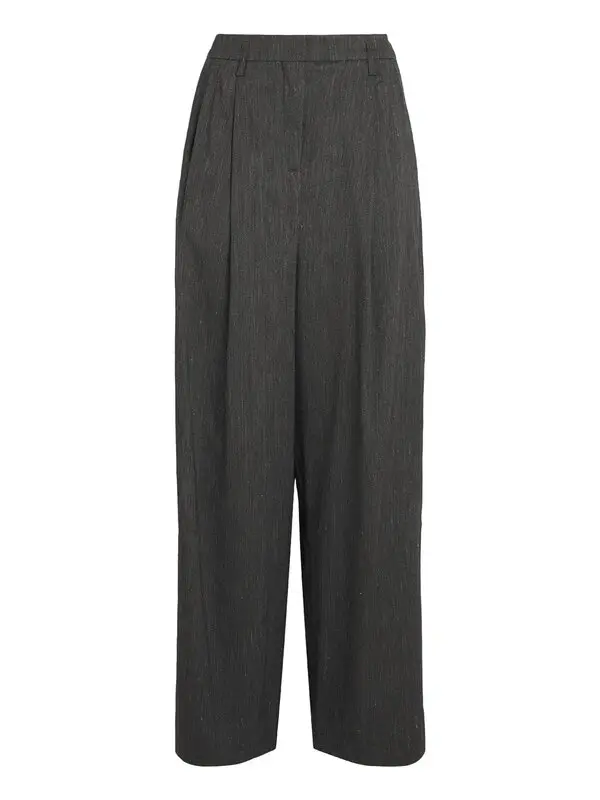 HERSKIND Bowie Relaxed Pleated Trousers - Grey