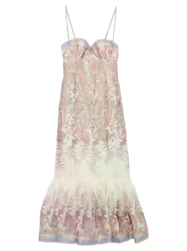 Zimmermann Paisley Print Midi Dress - Neutrals