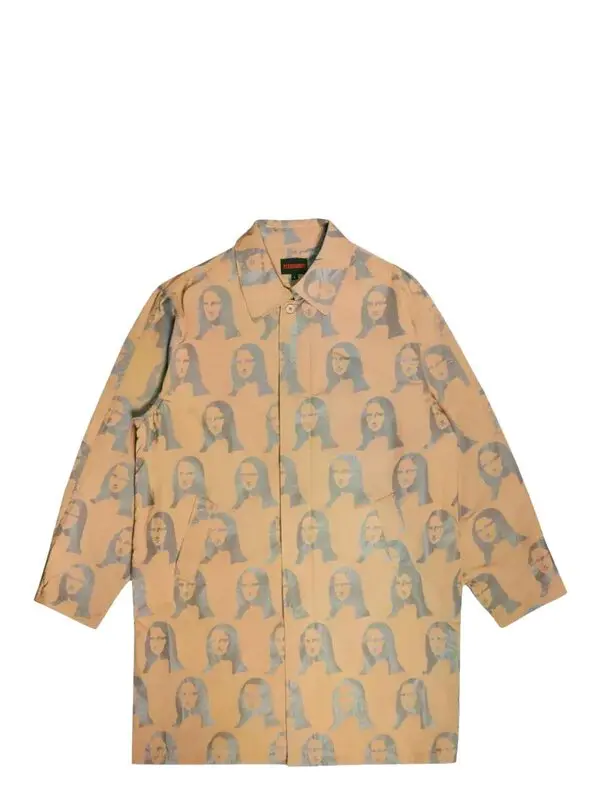 PLEASURES Mona Lisa Print Single-breasted Coat - Neutrals