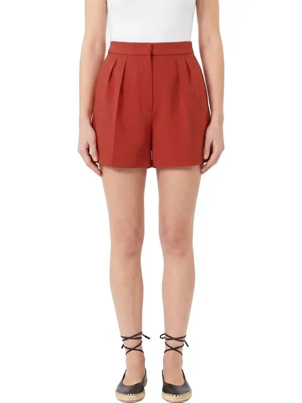 Max Mara Pleated Shorts - Red