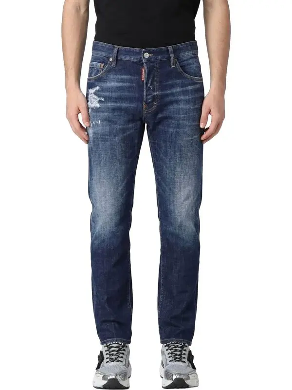 Dsquared2 Distressed Wash Jeans - Navy