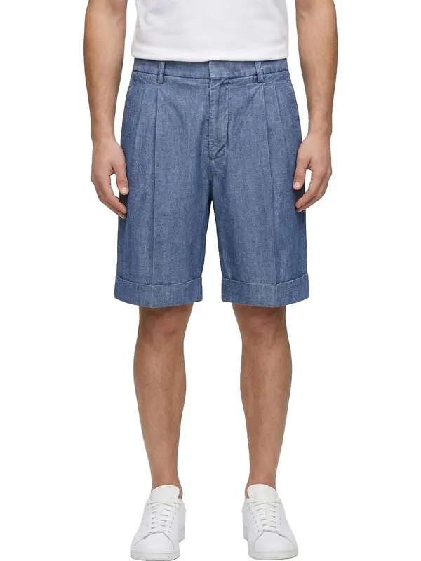 Valentino Garavani Pleated Shorts - Gnawed Blue