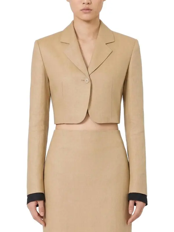 Max Mara Cropped Blazer - Camel