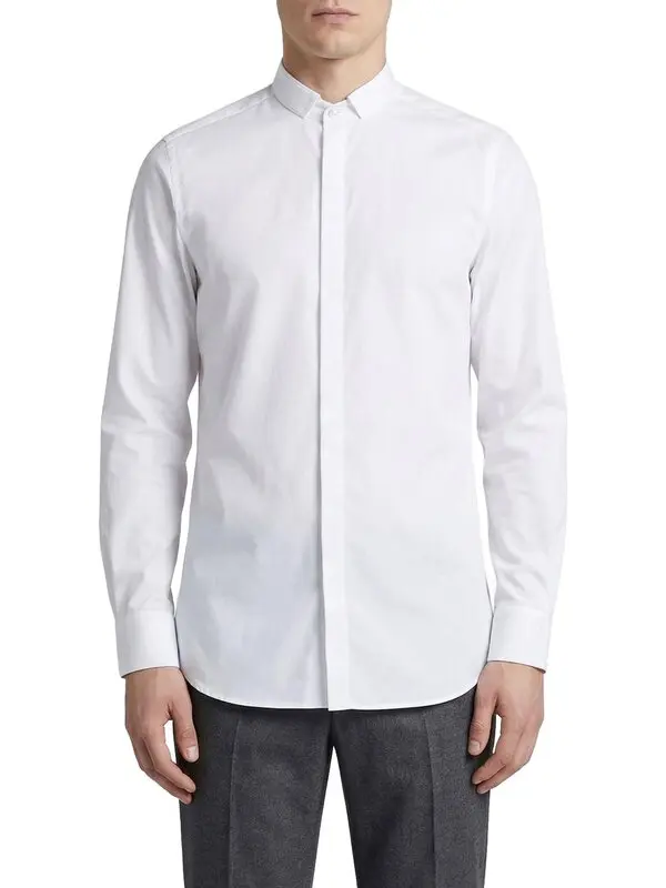 TINTORIA MATTEI 954 Classic Stretch Cotton Shirt - White