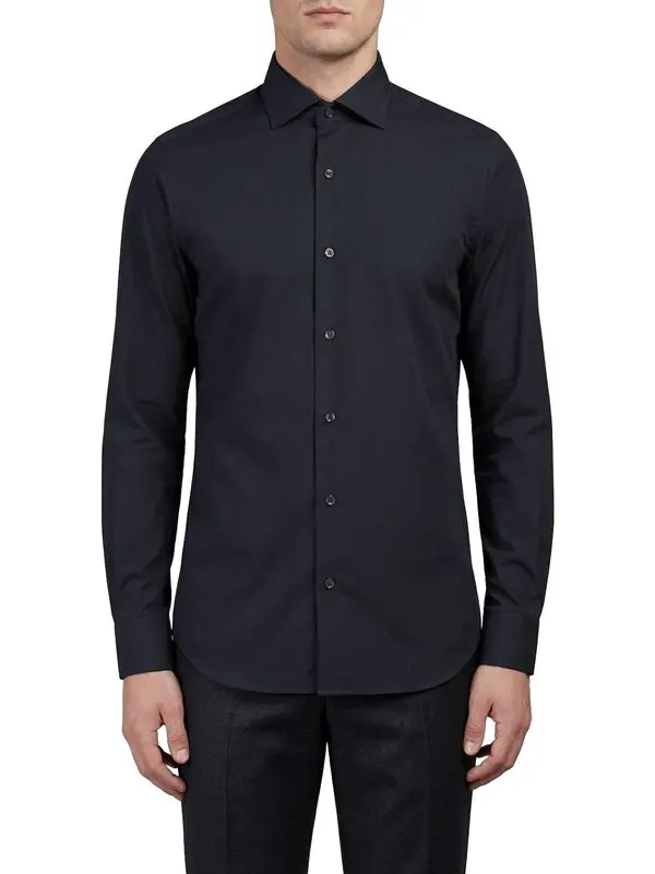 TINTORIA MATTEI 954 Stretch Cotton Shirt - Black