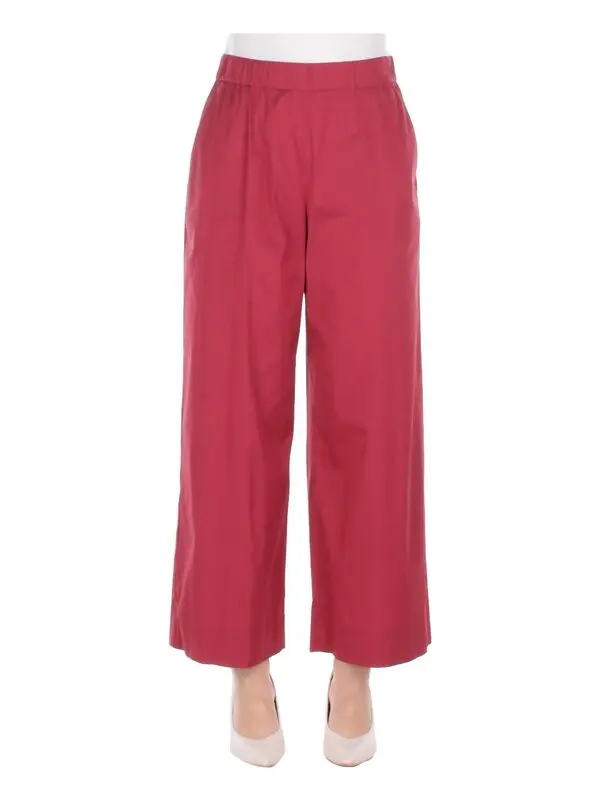 Max Mara Cotton Blend Wide Leg Palazzo Trousers - Red