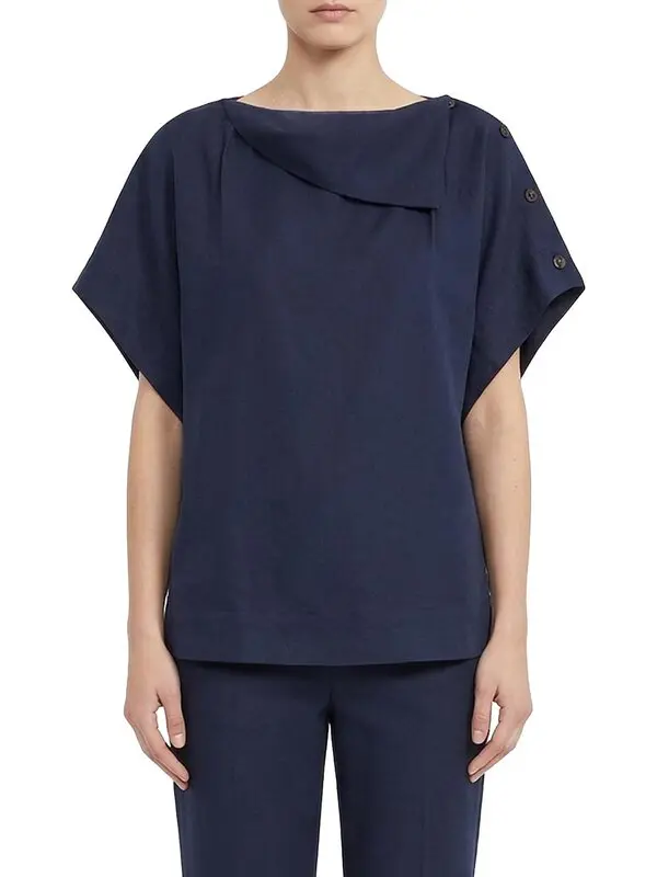 Soeur Cotton And Linen Blend T-shirt - Blue