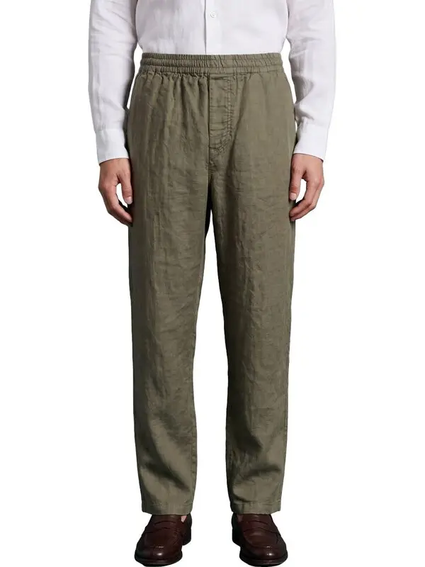 Aspesi Linen Relaxed Fit Trousers - Green