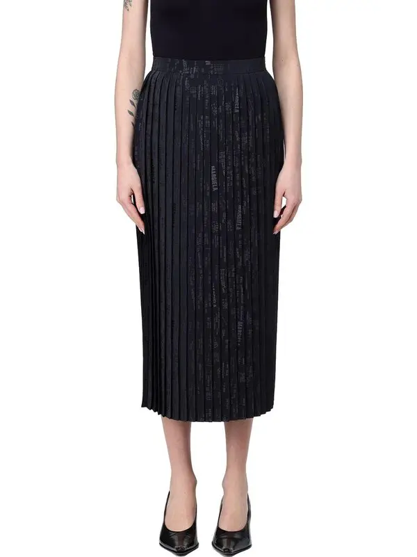 MAISON MARGIELA Pleated Midi Skirt - Black
