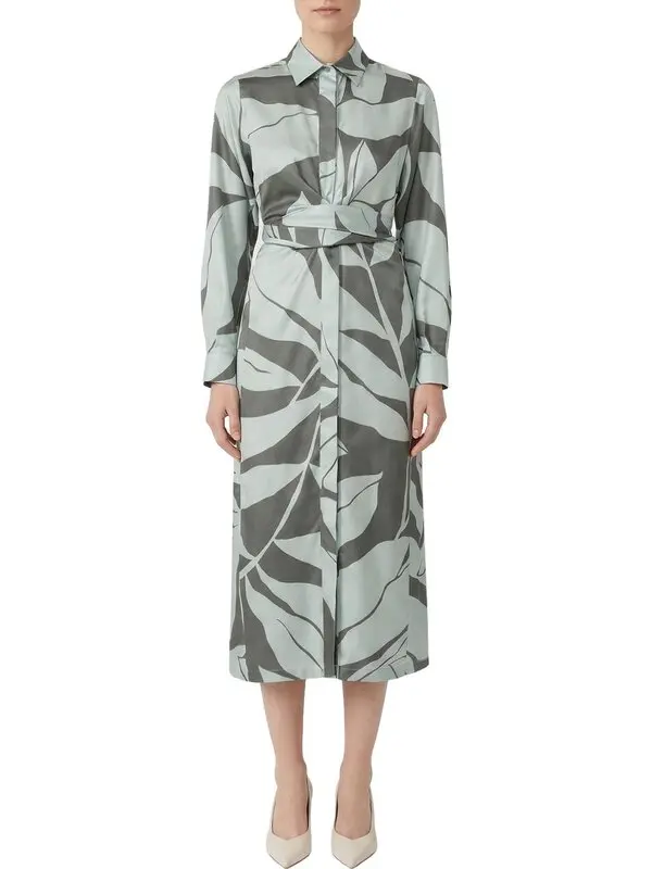 Max Mara Printed Shirt Dress - Green