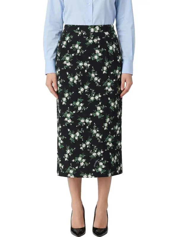 Dolce & Gabbana Floral Print Skirt - Black