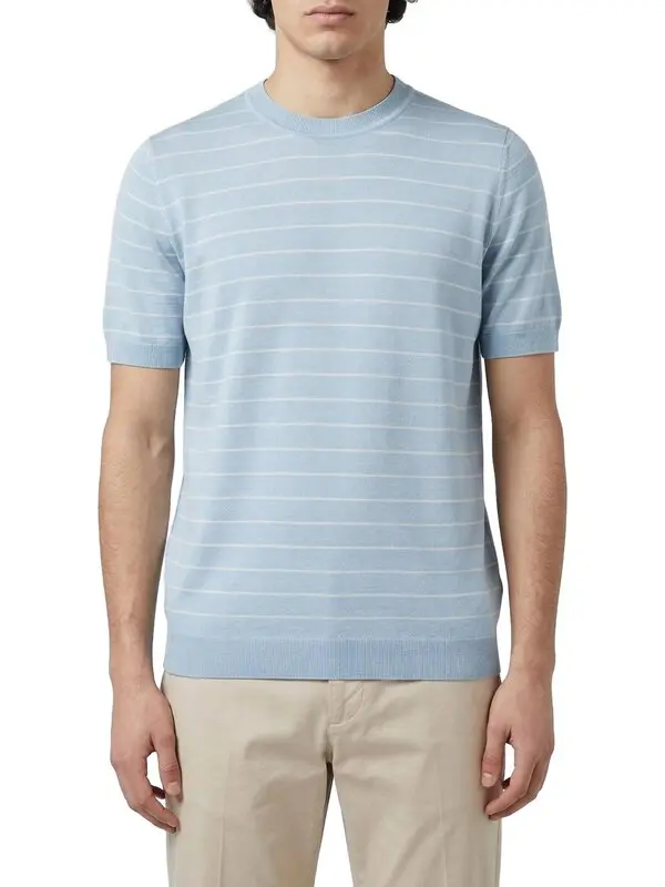 LARDINI Striped Sweater - Blue 1