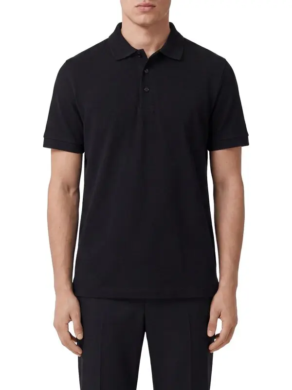 Burberry Cotton Polo Shirt With Logo - Black