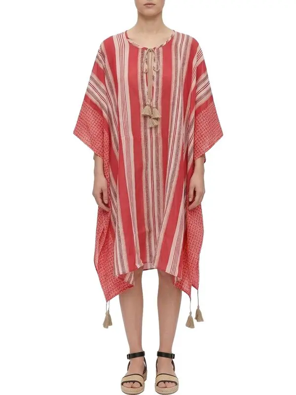 Isabel Marant Étoile Striped Cotton And Silk Kaftan Dress - Red