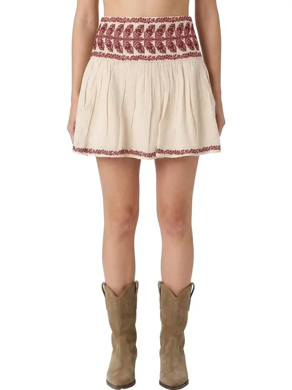 Isabel Marant Embroidered Skirt - Beige