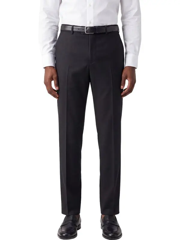 Tagliatore Virgin Wool Wide Leg Tailored Trousers - Black