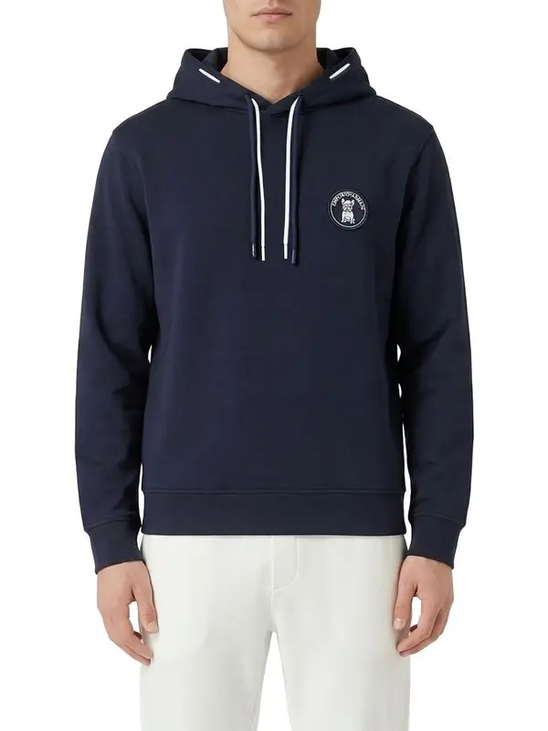 Emporio Armani Cotton Blend Hoodie - Blue