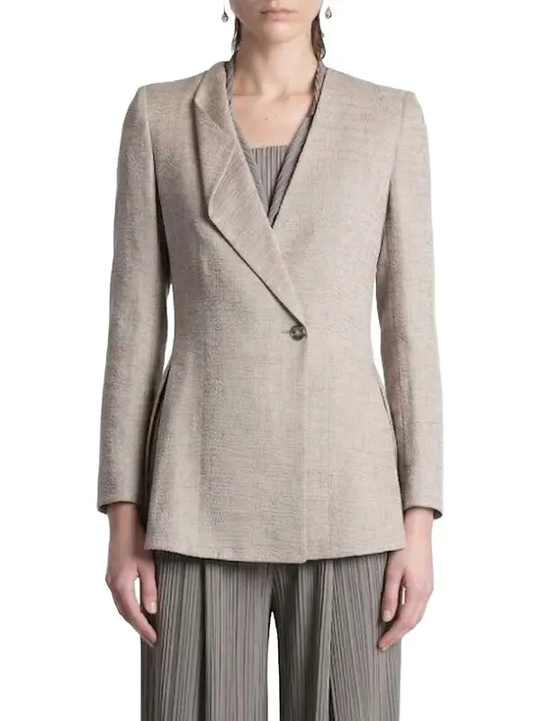 Giorgio Armani Double-breasted Linen Blazer - Brown