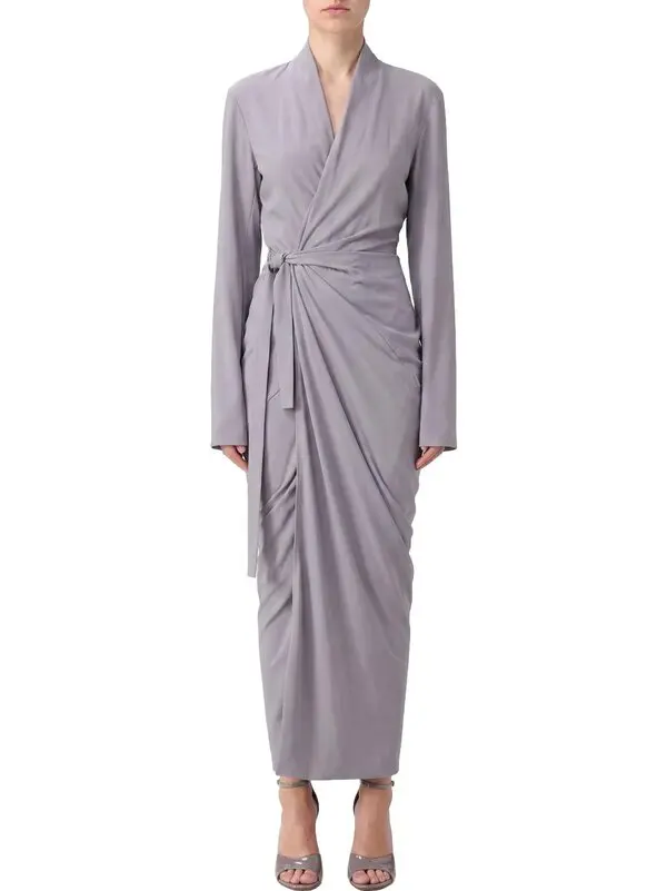 Rick Owens Asymmetrical Draped Midi Dress - Grey