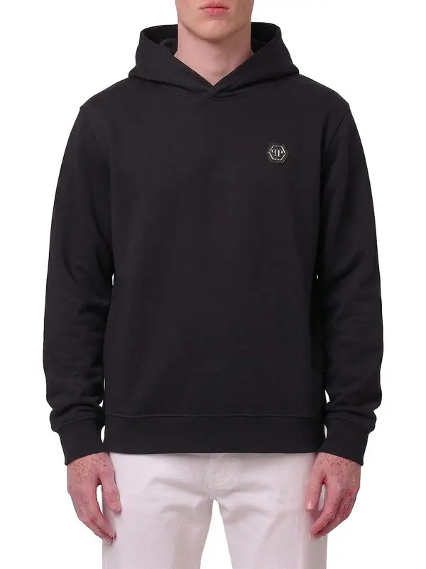 Philipp Plein Cotton Hooded Sweatshirt - Black