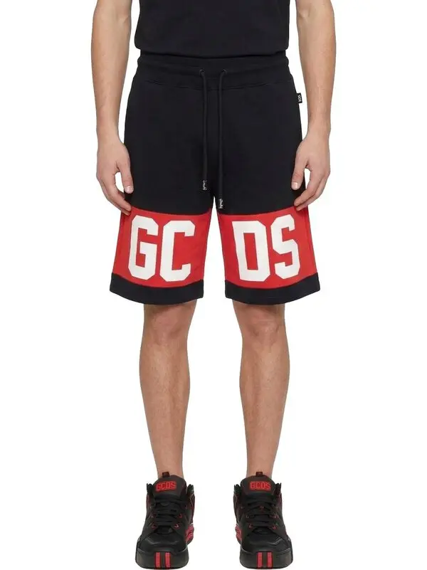 Gcds Stretch Cotton Jogging Shorts - Black