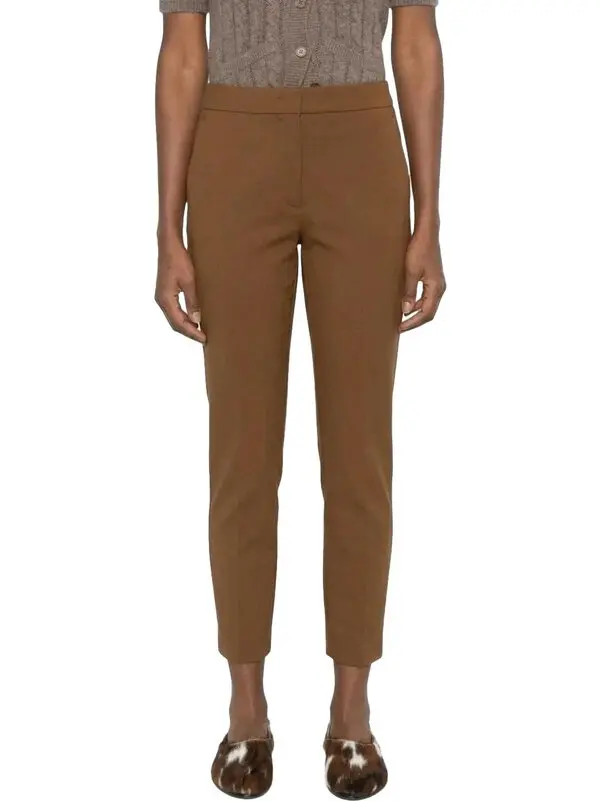 Max Mara Cropped Crêpe Trousers - Brown