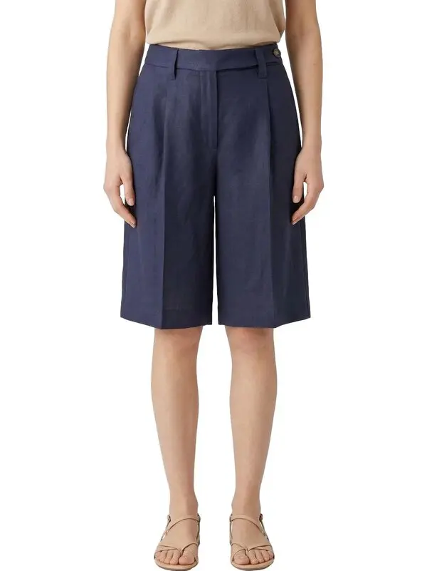 Brunello Cucinelli Tailored Linen Blend Shorts - Blue