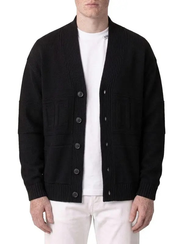 Gcds Recycled Wool Cardigan - Black