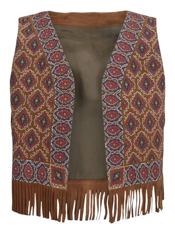 Gucci Printed Suede Waistcoat - Brown