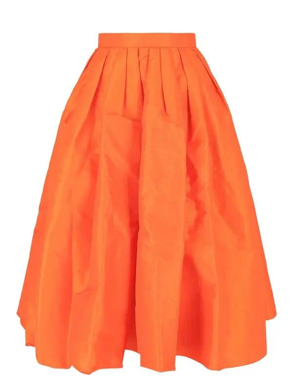 Alexander McQueen Pleated Midi Skirt - Orange