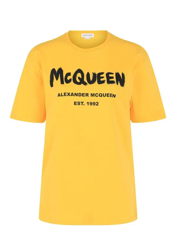Alexander McQueen Graphic Print Logo T-shirt - Yellow