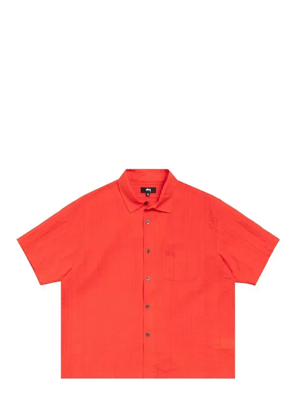 StÜssy Pleated Textu Shirt - Red