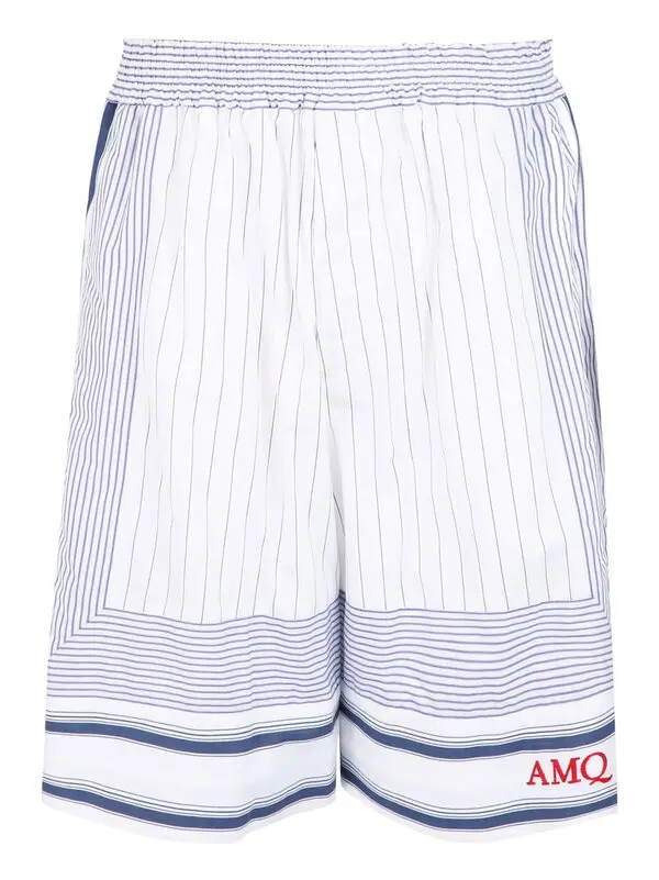 Alexander McQueen Striped Bermuda Shorts - White