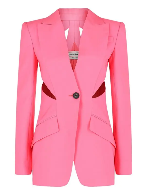 Alexander McQueen Slashed Single-breasted Blazer - Pink
