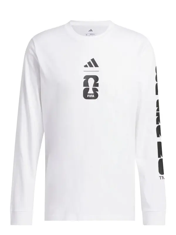 Adidas Fifa World Cup 26 Match Ball Graphic Long Sleeve T-shirt - White