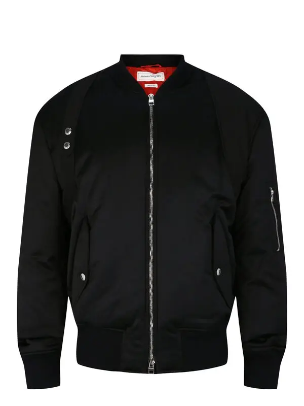 Alexander McQueen Harness Ma-1 Bomber Jacket - Black
