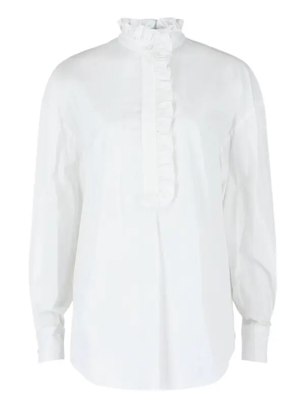 Alexander McQueen Ruffled Cotton Shirt - White