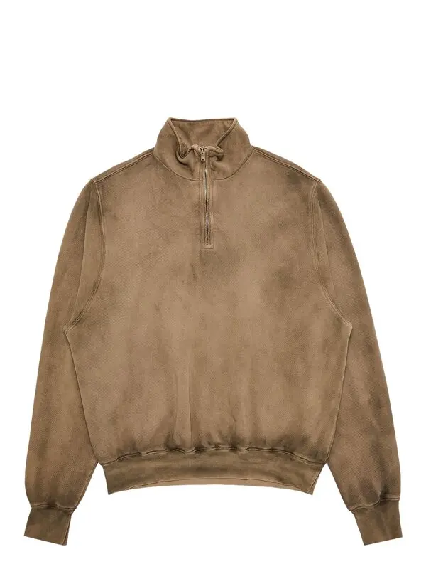 LES TIEN Heavyweight Half Zip Pullover - Tan