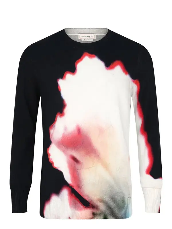 Alexander McQueen Floral Print Pullover - Black