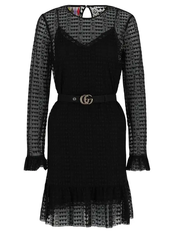 Gucci Lovelight Lace Shift Dress - Black