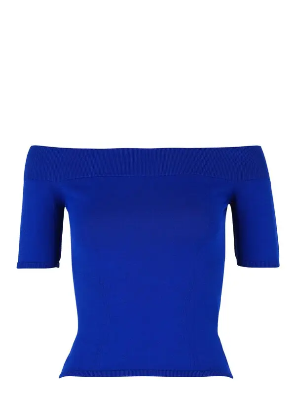 Alexander McQueen Off-the-shoulder Top - Blue