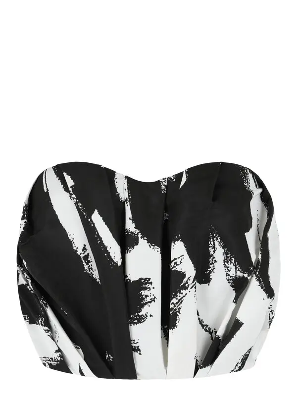 Alexander McQueen Graffiti Bustier Top - Black