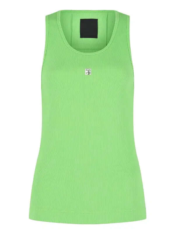 Givenchy 4g Ribbed Tank Top - Green