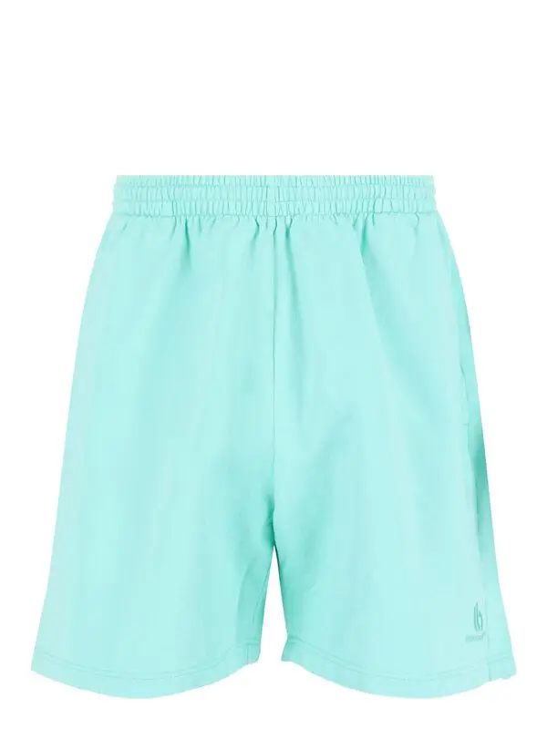 Balenciaga Embroidered Sweat Shorts - Green