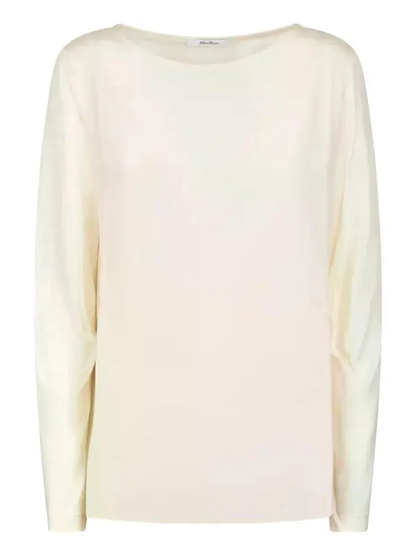 Max Mara Boat-neck Silk Top - Neutrals